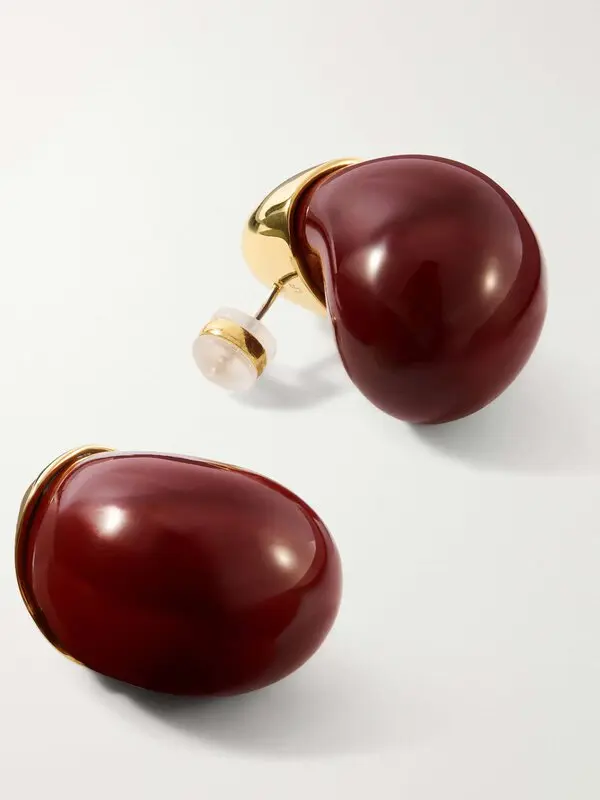 LIZZIE FORTUNATO Toro Gold-plated Enamel Earrings