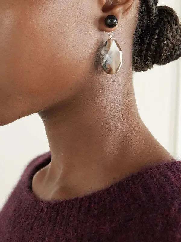 Completedworks Time Will Say Nothing But "i Told You So" Silver-plated Agate Earrings