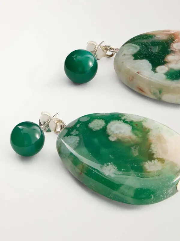 Completedworks Time Will Say Nothing But "i Told You So" Silver-plated Agate Earrings
