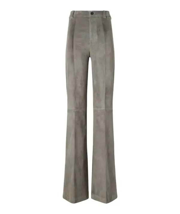 Stouls Suede Wide-leg Pants - Gray