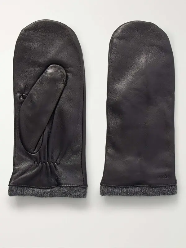 Arch4 Basil Leather And Cashmere Gloves