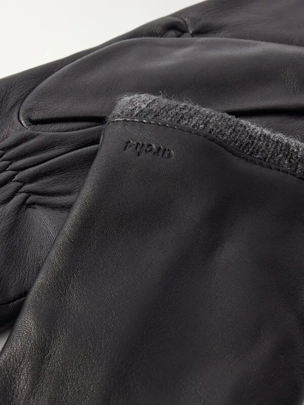 Arch4 Basil Leather And Cashmere Mittens