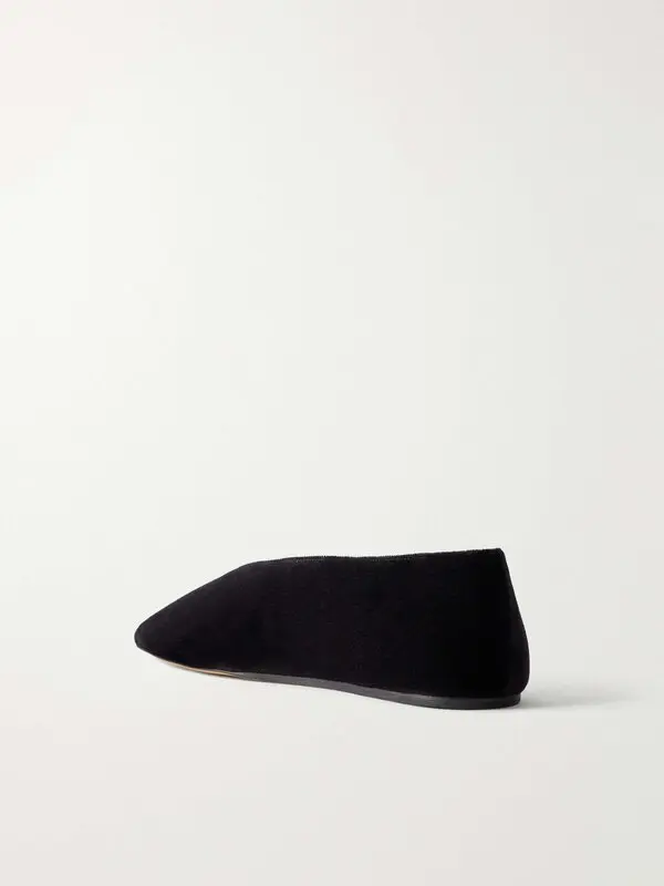 Le Monde Beryl Olympia Cotton-velvet Flats