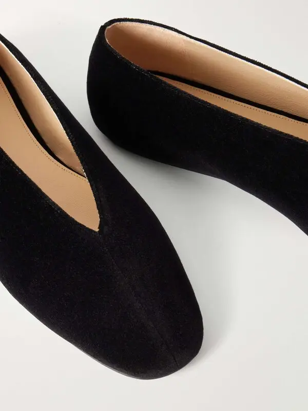 Le Monde Beryl Olympia Cotton-velvet Flats