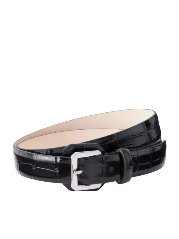 DEHANCHE Nini Embossed Leather Belt - Black