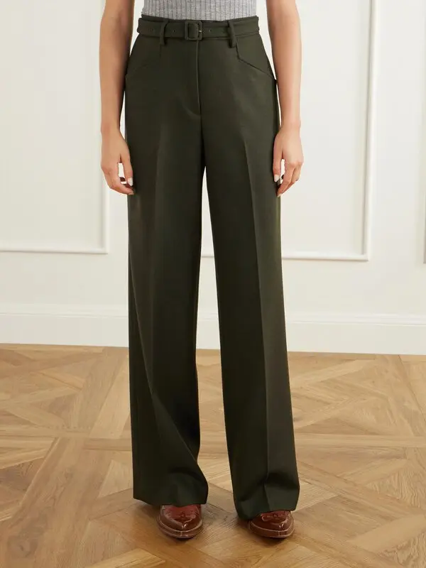 Gabriela Hearst Norman Belted Wool Pants