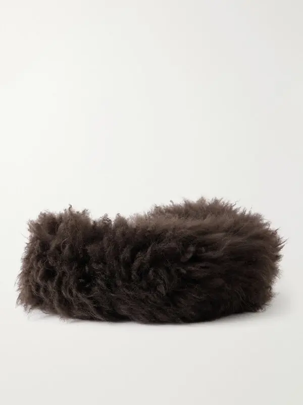 YVES SALOMON Shearling Headband - Brown