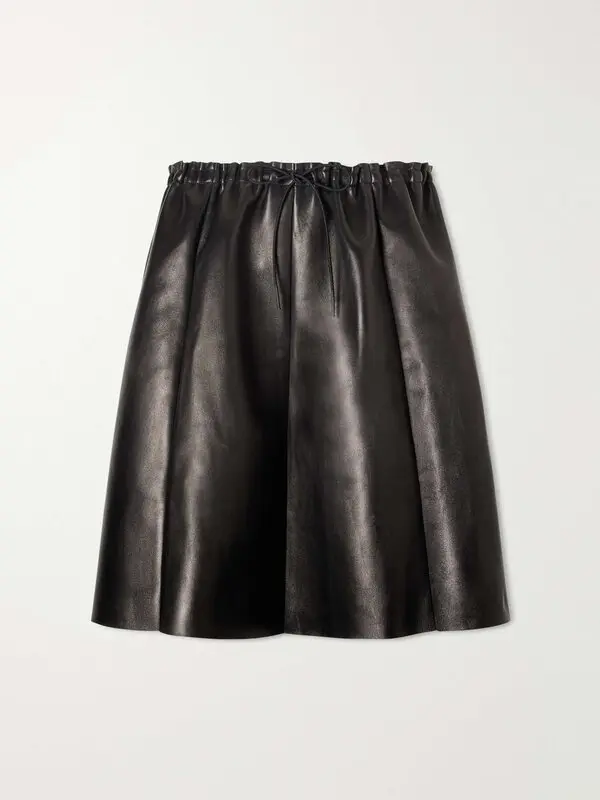 Stouls Naomi Paneled Leather Midi Skirt - Black
