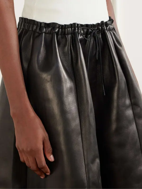 Stouls Naomi Paneled Leather Midi Skirt