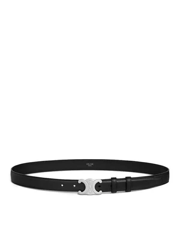 Celine Medium Triomphe Belt In Taurillon Schwarz Leather