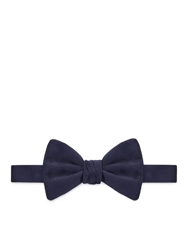 Giorgio Armani Pure Silk Self-tie Bow Tie - Blue