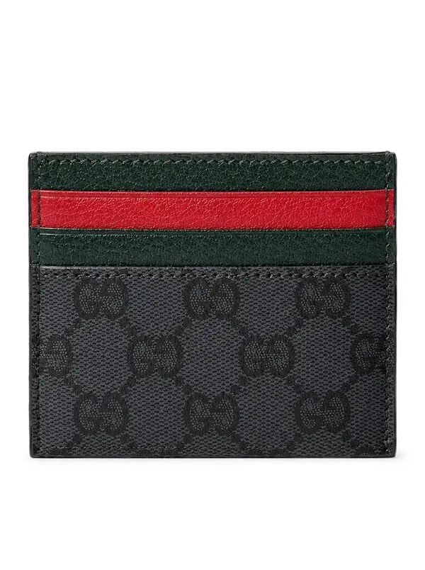 Gucci Card Holder With Card Slots And Web Ribbon - Black