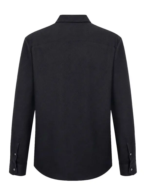 Giorgio Armani Giorgio`s Hammered Silk Satin Shirt - Black
