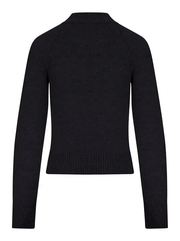 Dries Van Noten Cropped Mohair Sweater With High Neck