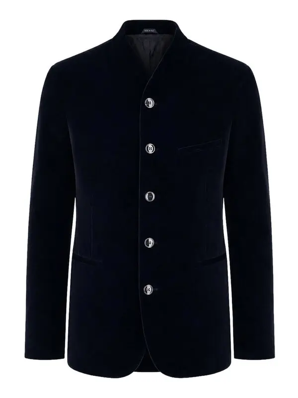 Giorgio Armani Smooth Viscose And Cupro Velvet Blazer