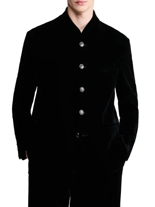 Giorgio Armani Smooth Viscose And Cupro Velvet Blazer