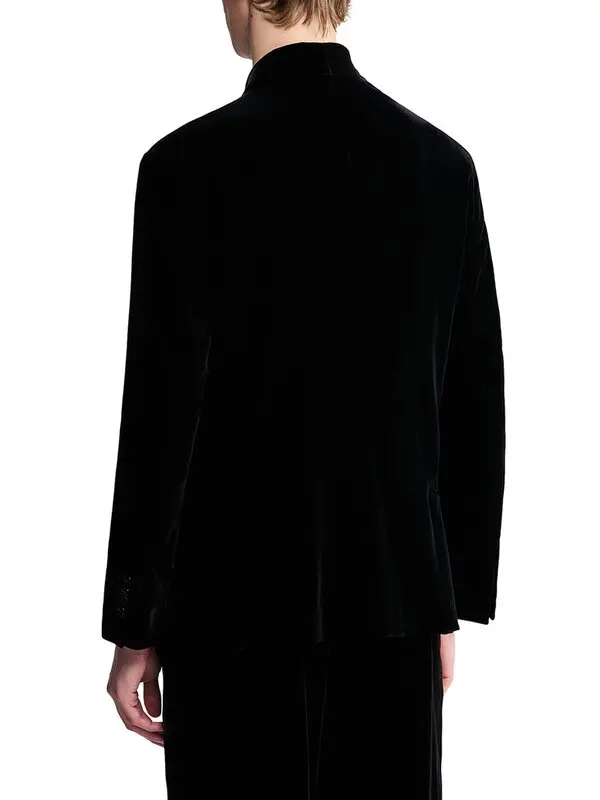 Giorgio Armani Smooth Viscose And Cupro Velvet Blazer