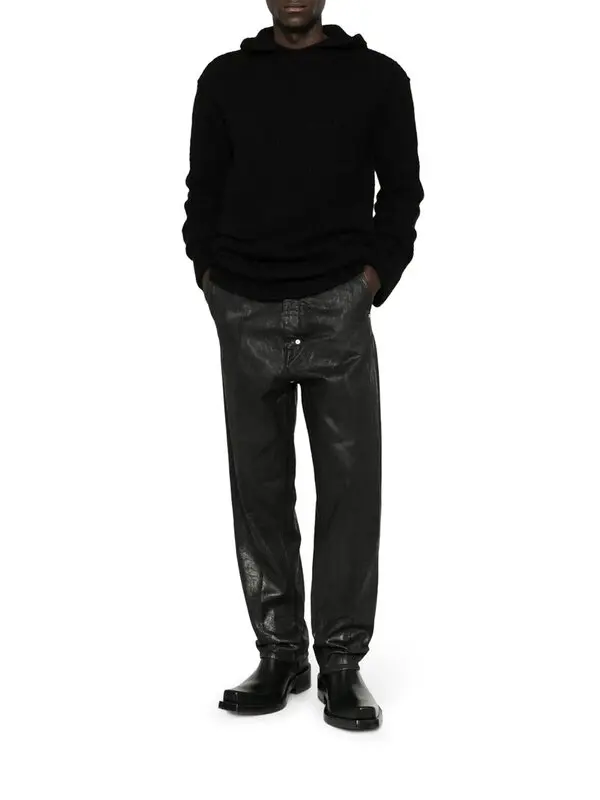 Rick Owens Oversized Hooded Sweater In Cashmere And Silk Blend - Black