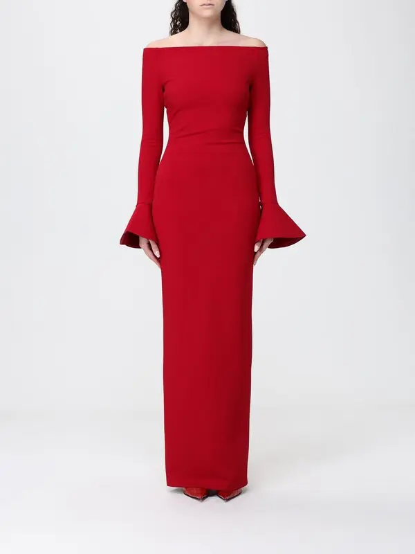 Solace London Long Criªpe Dress - Red