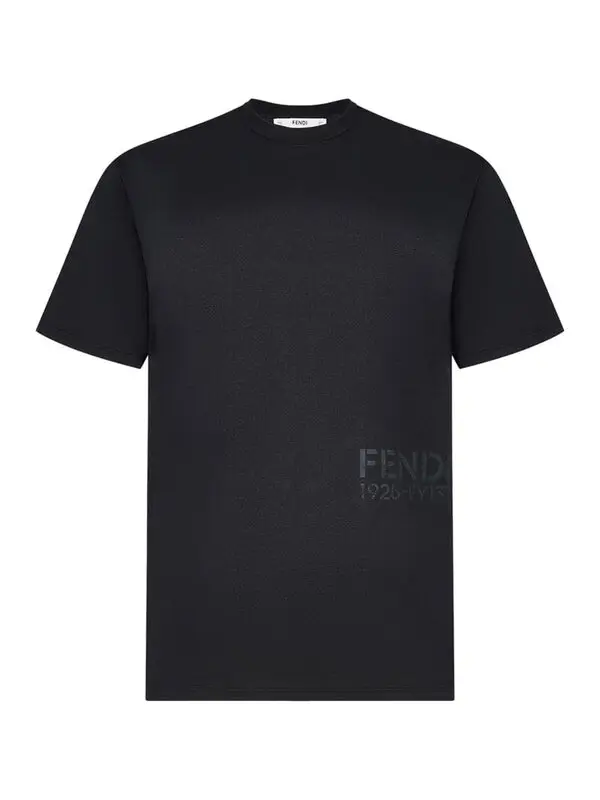 Fendi Cotton T-shirt With Logo - Black