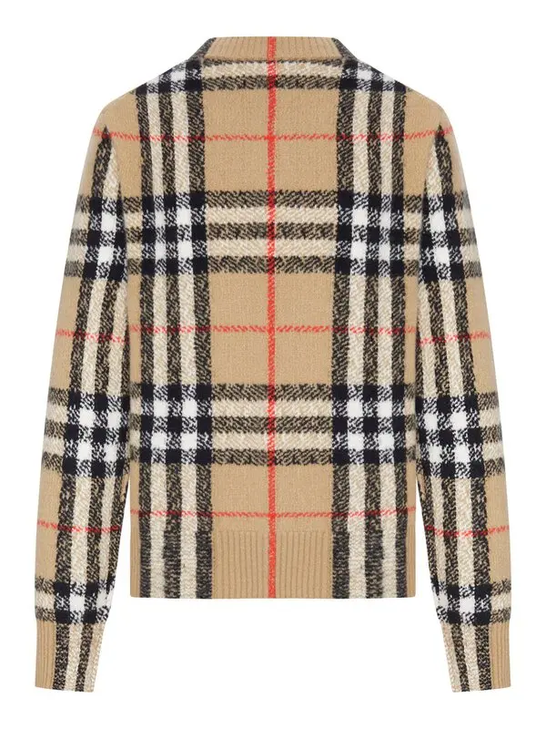 Burberry Check Knit Cardigan With Buttons