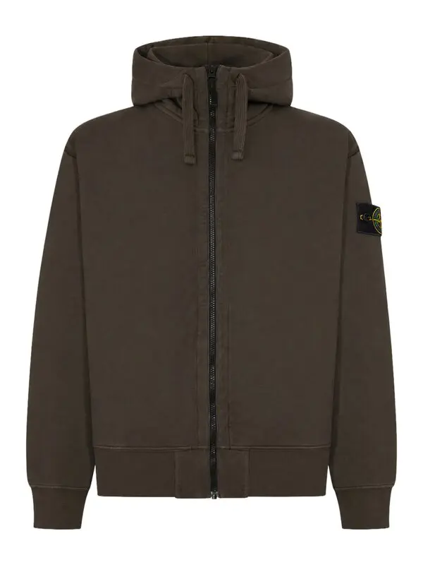 Stone Island Cotton Zip-up Hoodie