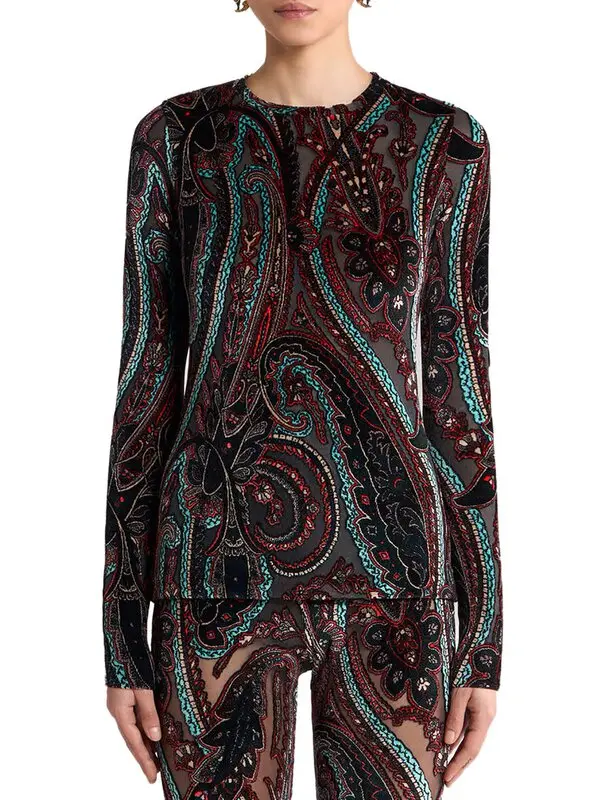 Etro Jacquard Chenille Sweater With Paisley Pattern - Multicolor