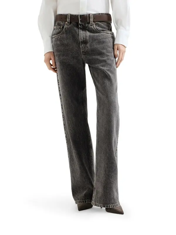 Brunello Cucinelli Authentic Denim Contemporary Loose Pants With Jewelry Pattern