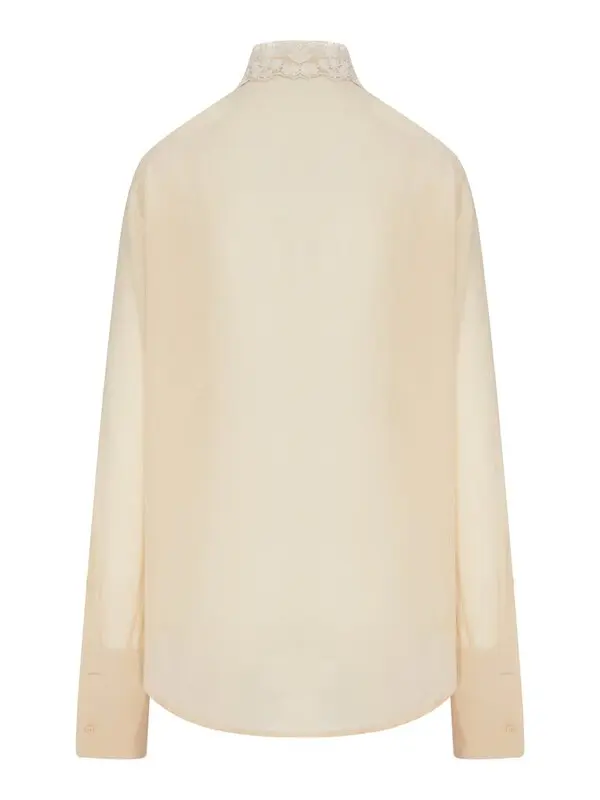 Fendi Georgette Shirt With Lace Inserts