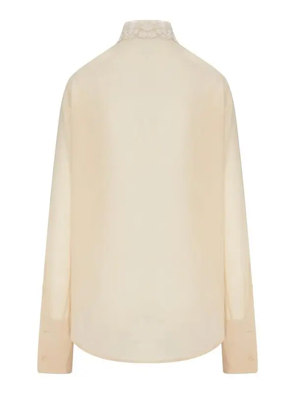 Fendi Georgette Shirt With Lace Inserts - Multicolor