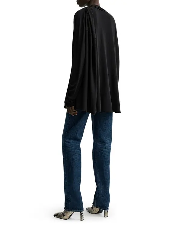 TOTEME Black Silk Scarf With Monogram
