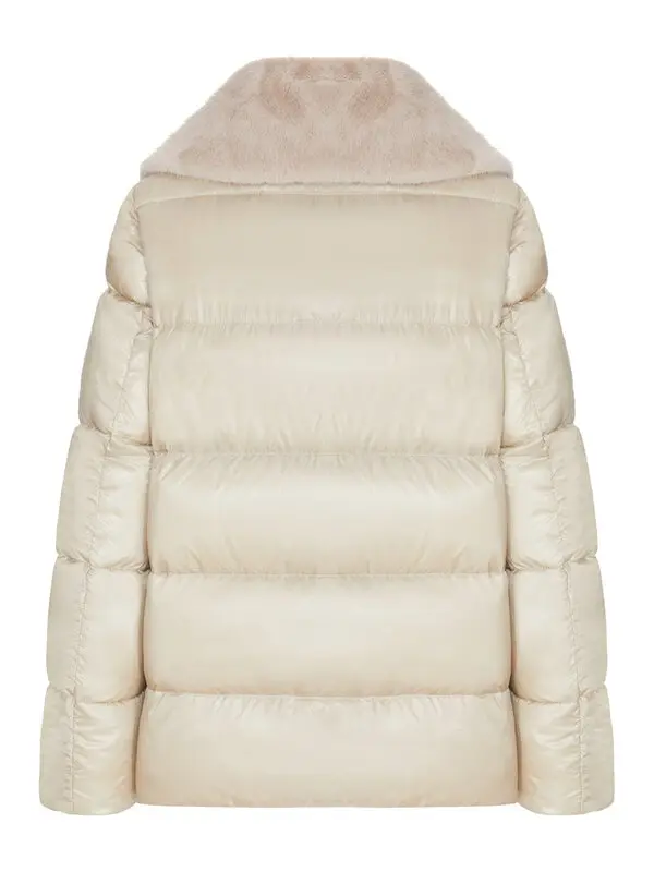 Herno Shiny Down Jacket With Fur Collar