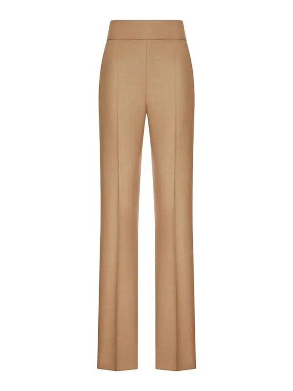 Valentino Garavani Tailored Fabric Trousers With Central Pleat - Brown
