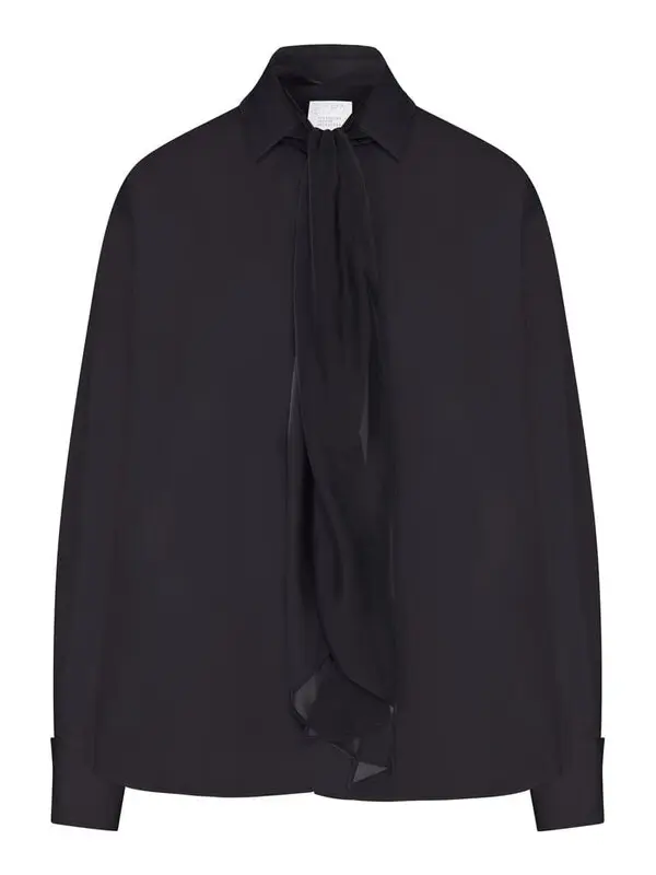 Sacai Cotton Shirt With Scarf - Black