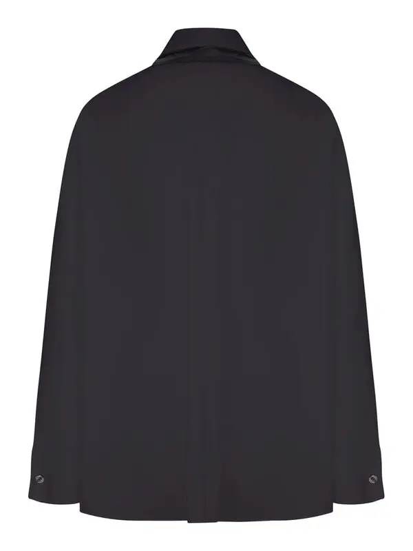 Sacai Cotton Shirt With Scarf - Black