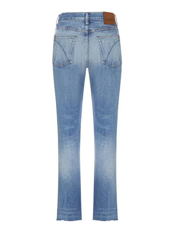 TOM FORD Slim Bootcut Jeans In Washed Denim