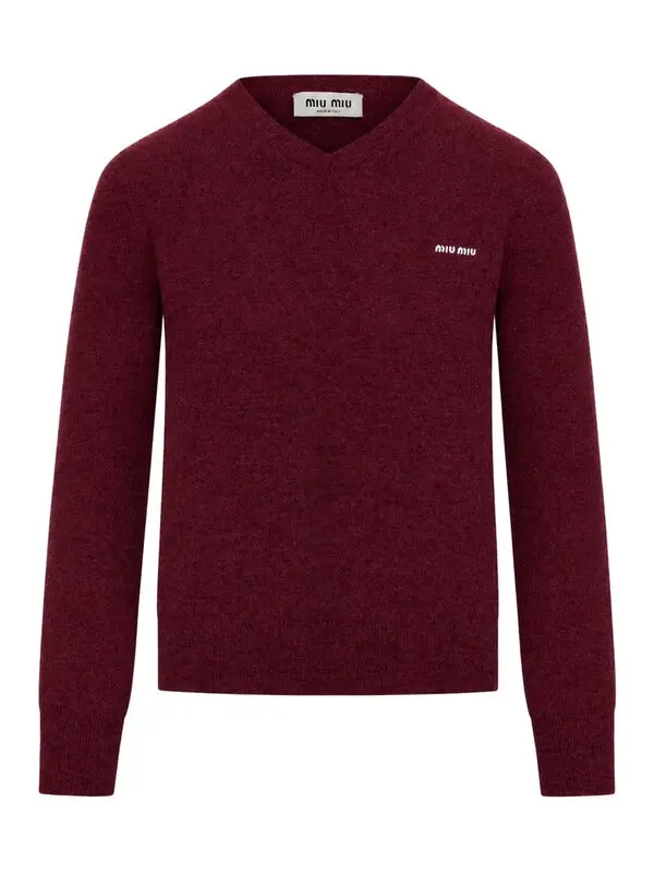 Miu Miu V-neck Wool Sweater - Multicolor