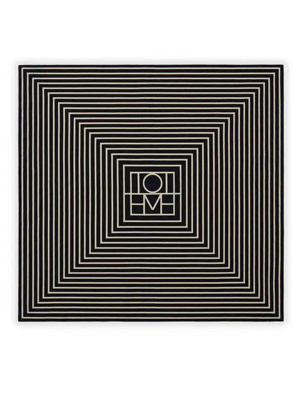 TOTEME Silk Scarf With Monogram Detail - Black