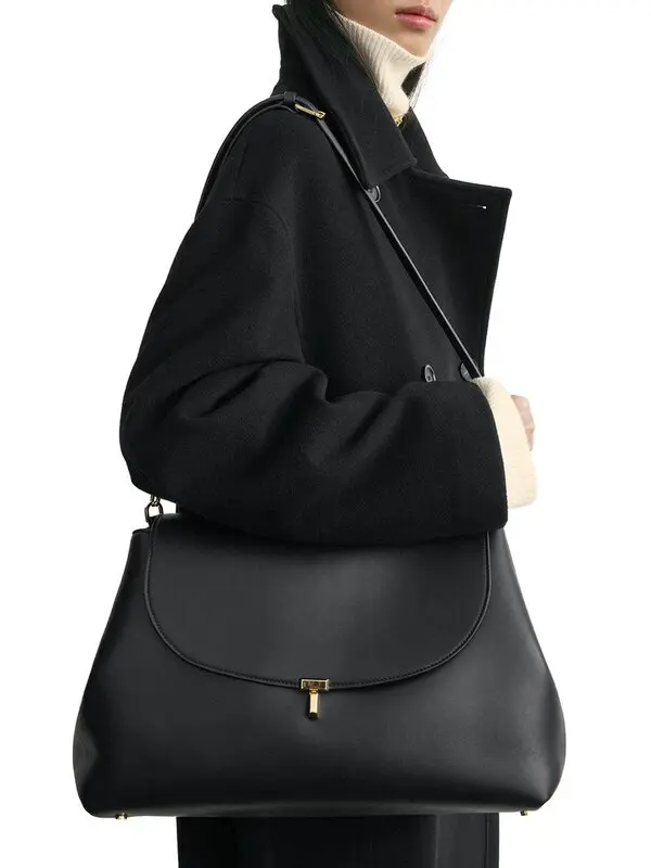 TOTEME T-lock Leather Shoulder Bag