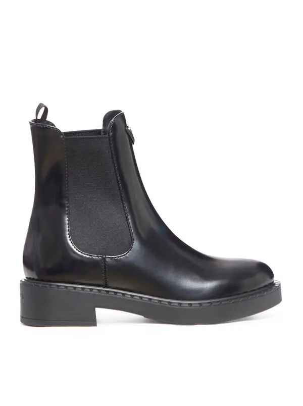 Prada Brushed Leather Ankle Boots