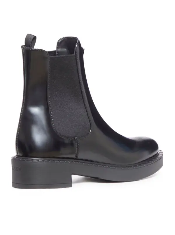 Prada Brushed Leather Ankle Boots