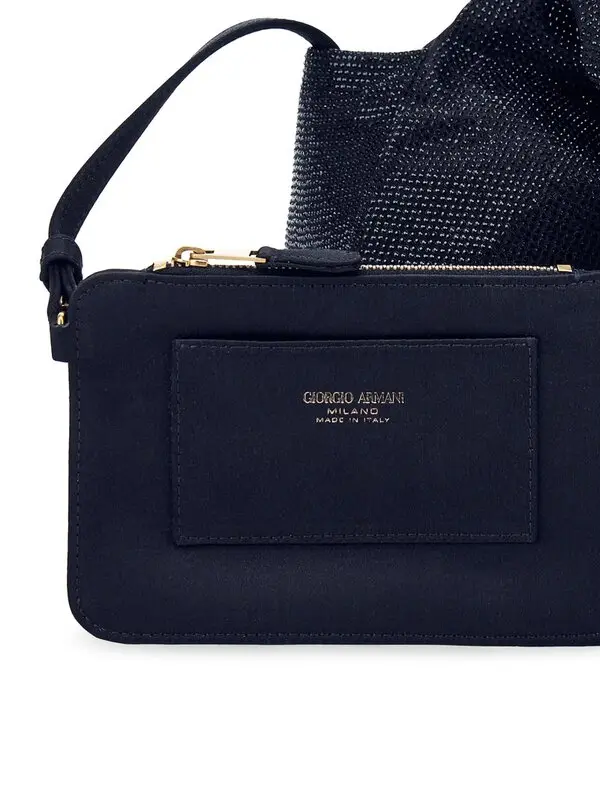 Giorgio Armani Embellished Satin Handbag With Knotted Handle