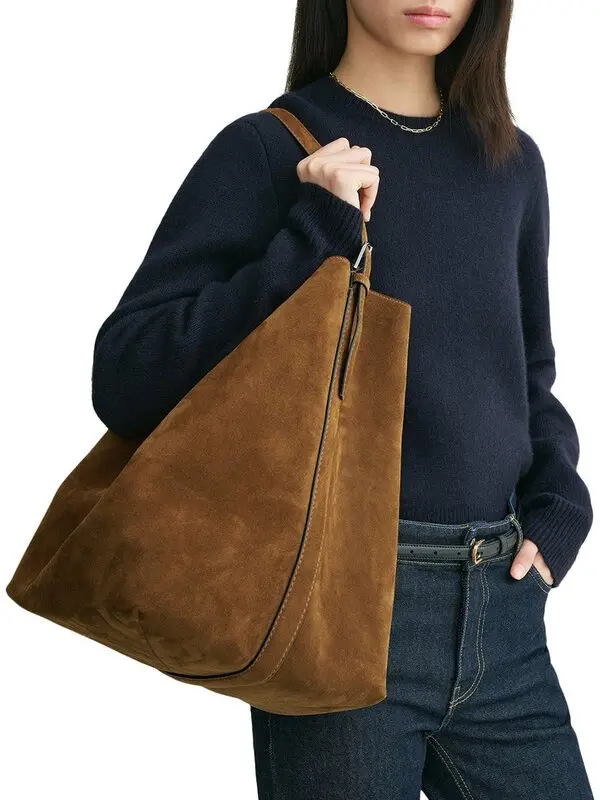 TOTEME Belteg Tote Suede Bag - Tan