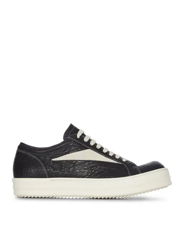 Rick Owens Hammered Calfskin Sneakers - Black