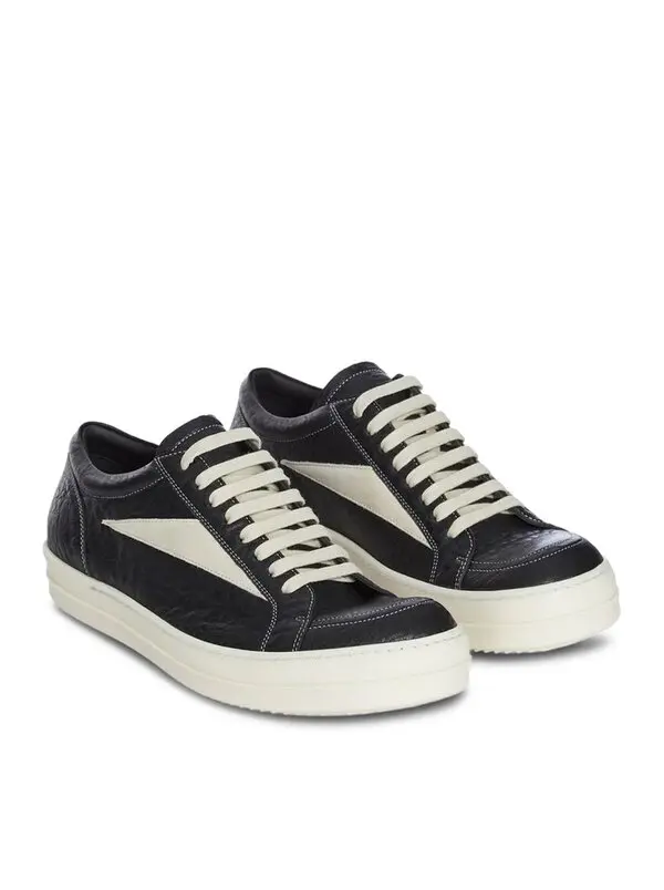 Rick Owens Hammered Calfskin Sneakers - Black