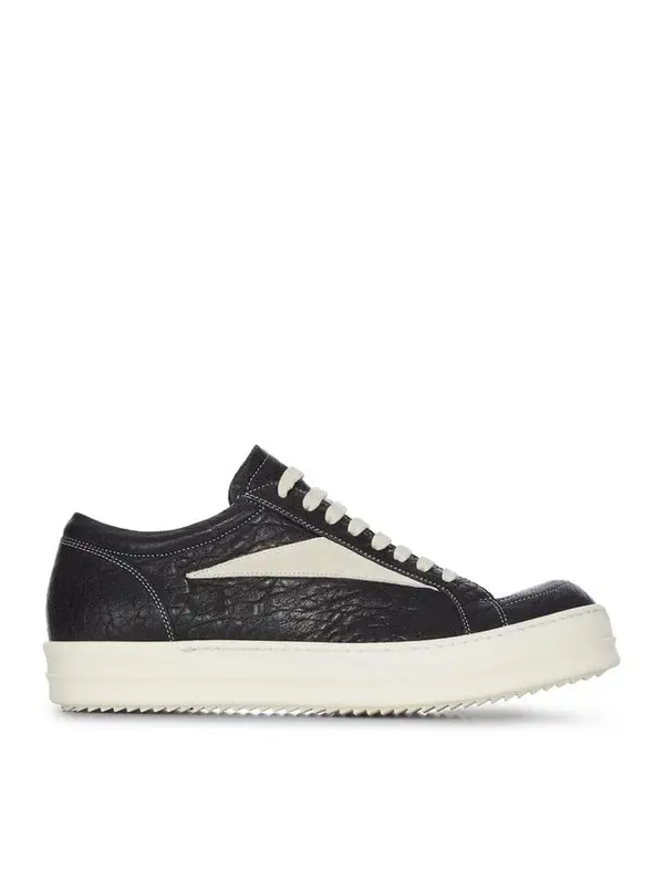 Rick Owens Hammered Calfskin Sneakers - Black