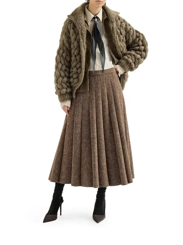 Brunello Cucinelli Dazzling Zigzag Cables Cardigan