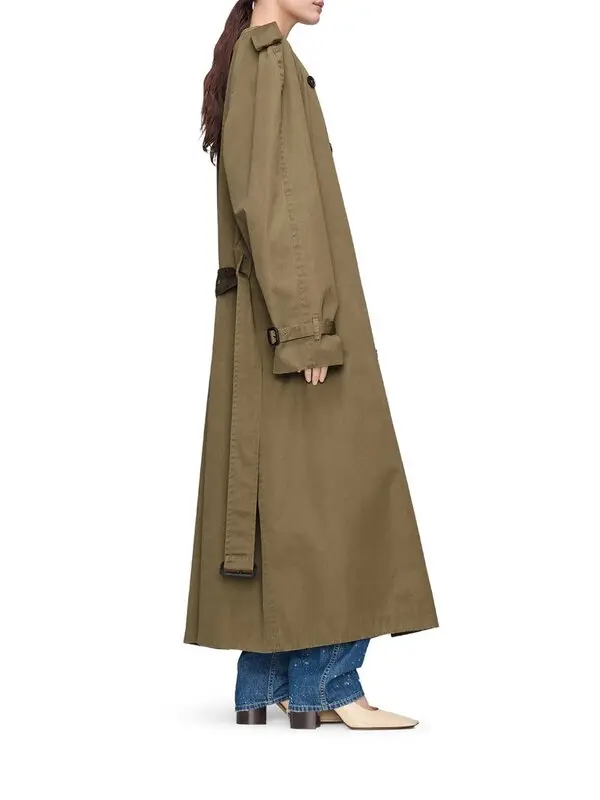 MAISON MARGIELA Long Double-breasted Cotton Trench Coat