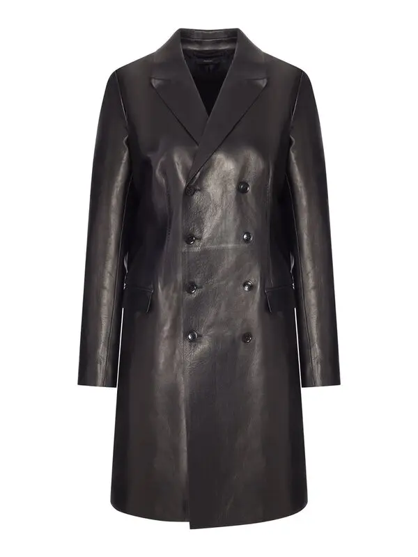TOM FORD Double-breasted Polished Leather Coat