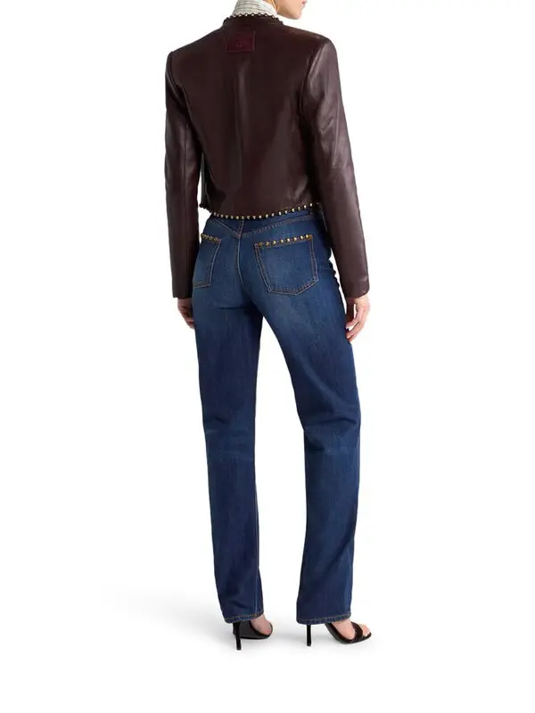 Etro Studded Cropped Leather Jacket